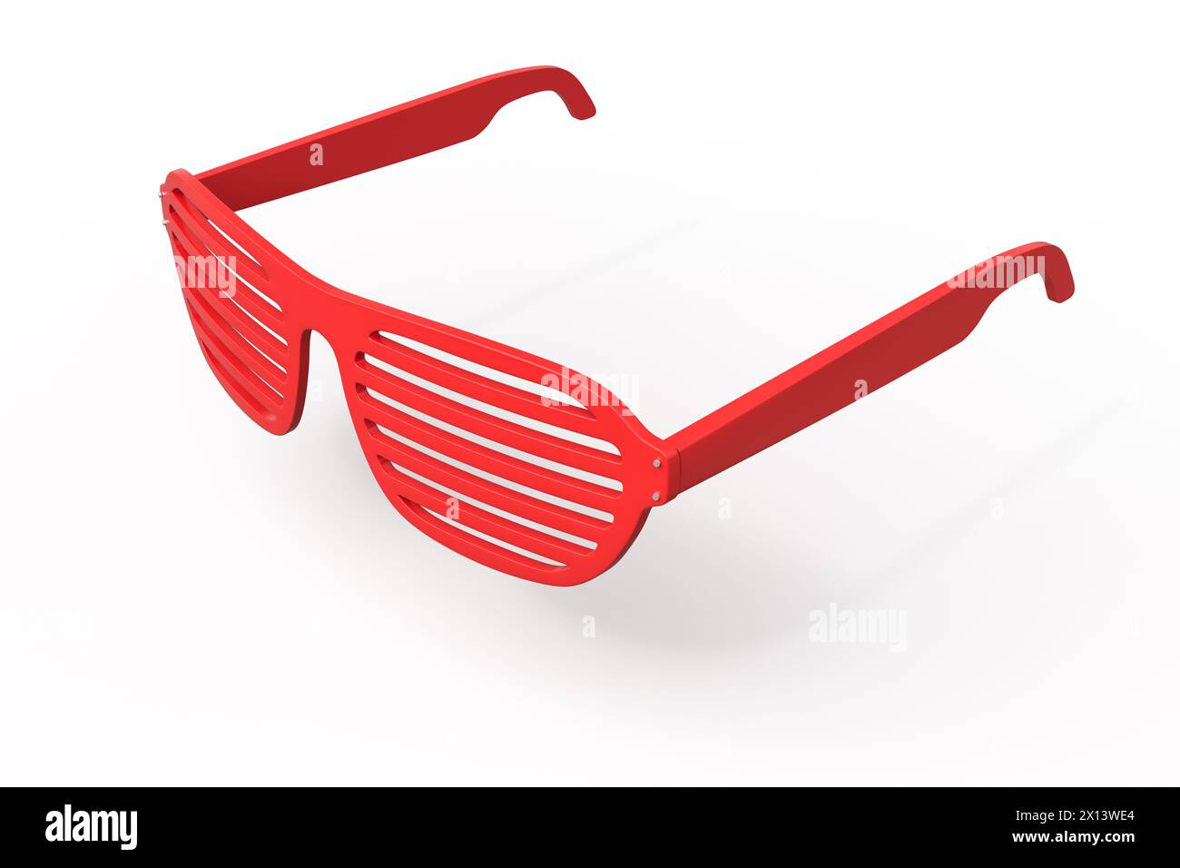 Red shutter shades with a side profile view Stock Photo - Alamy