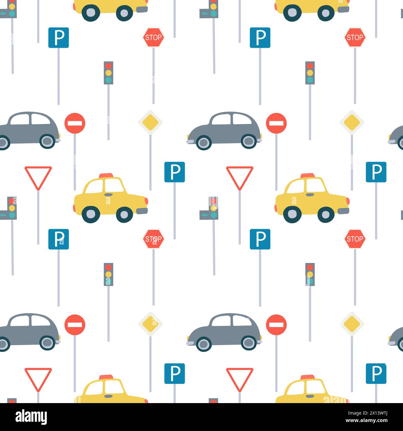 Traffic signs cars on background Stock Vector Images - Alamy