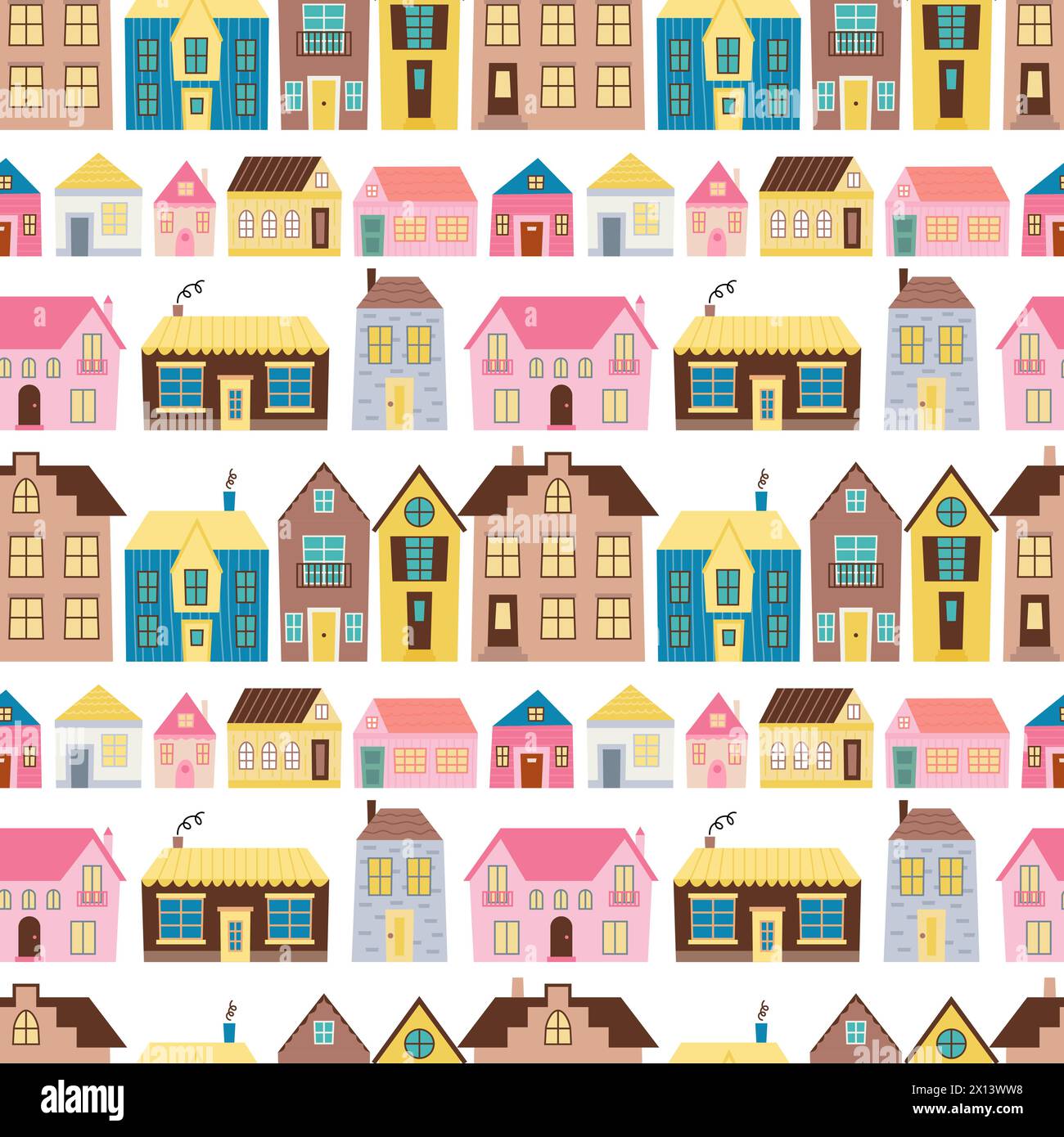 wallpaper with houses Stock Vector Image & Art - Alamy