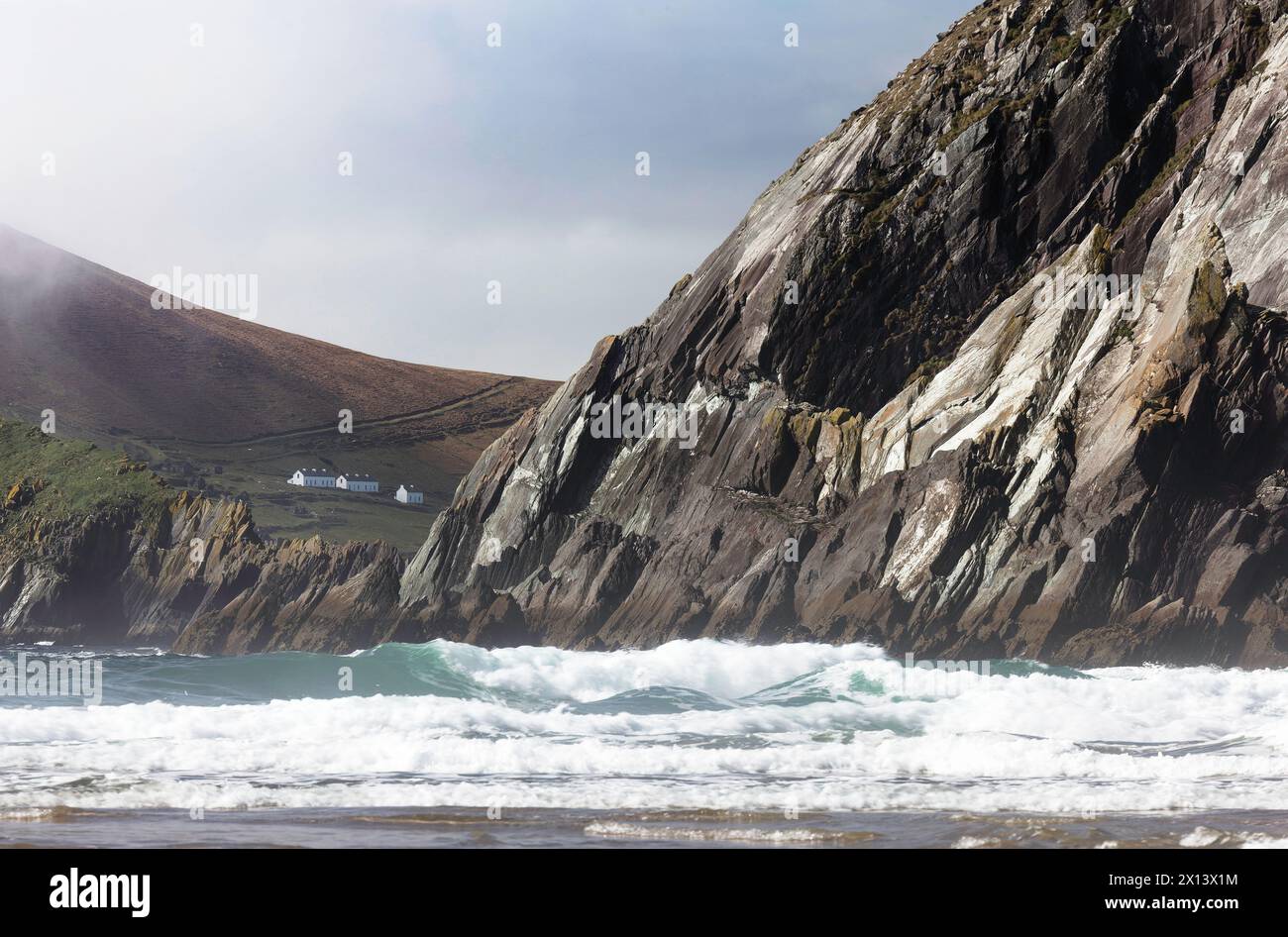 Ireland,Coumeenoole Beach, Dunmore Head on the Dingle Peninsula with ...