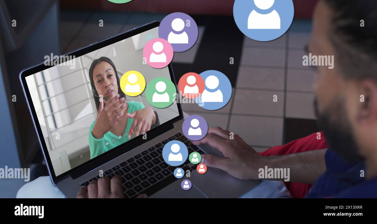 Image profile icons floating hi-res stock photography and images - Alamy