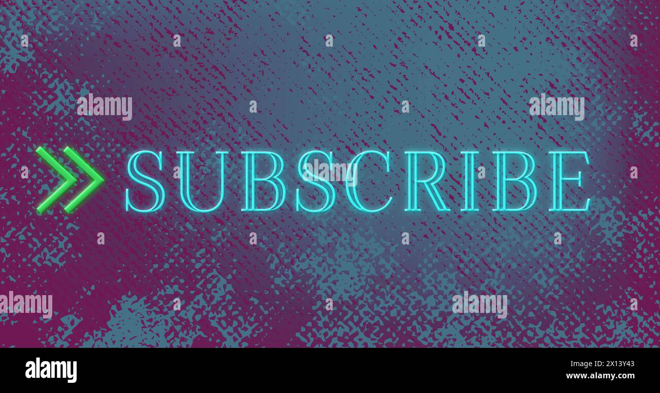 Digitally animated of subscribe text flickering bluecolor against ...