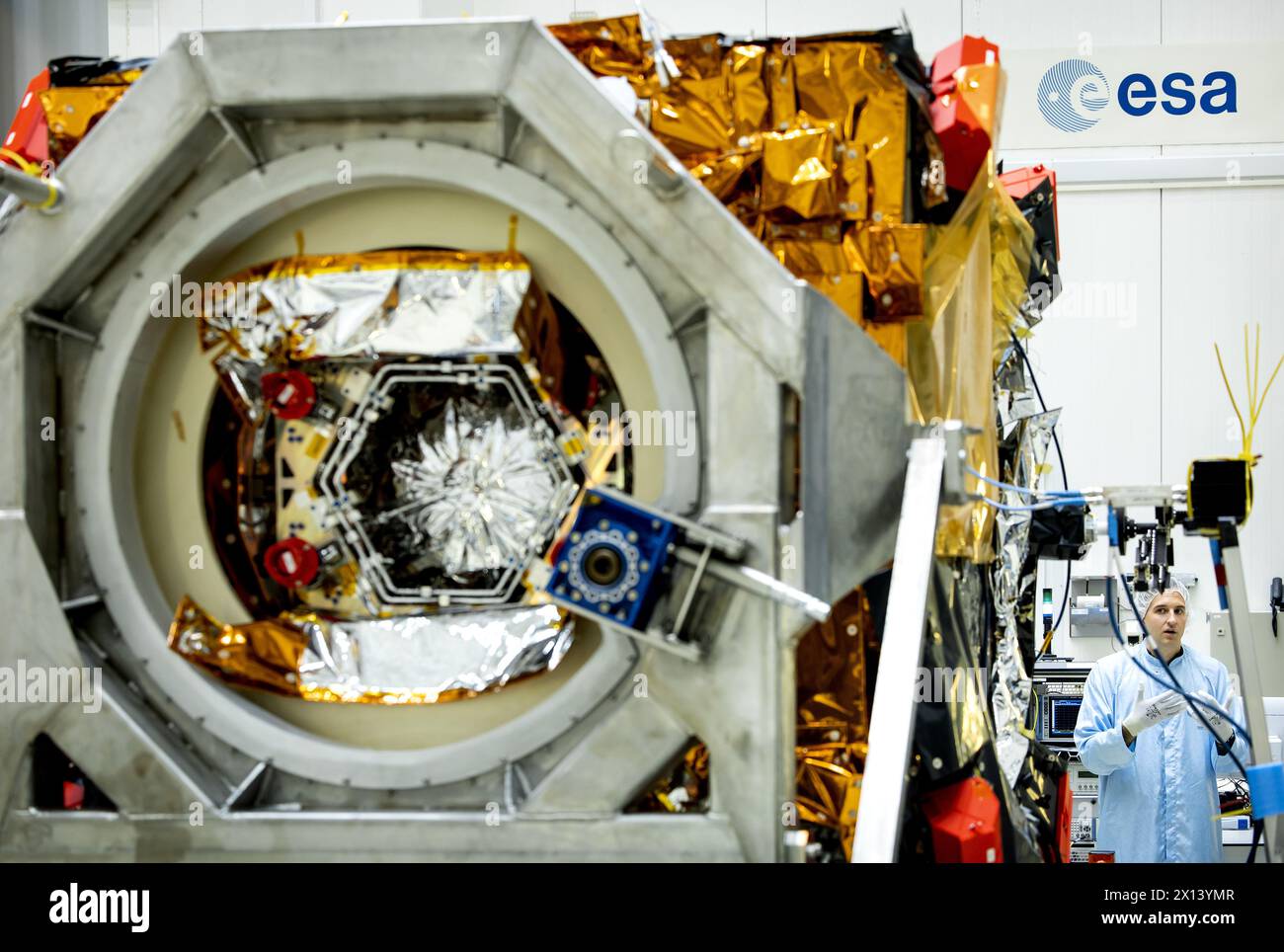 Noordwijk, Netherlands. 15th Apr, 2024. NOORDWIJK - The Hera spacecraft ...