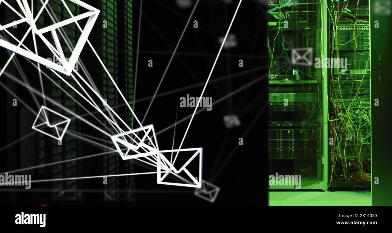 Animation connections data over servers hi-res stock photography and images - Alamy