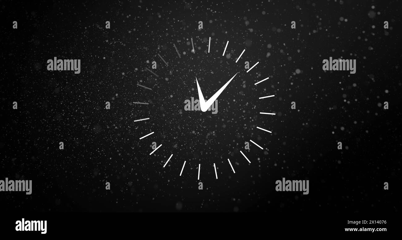 Image of clock moving over dust on black background Stock Photo - Alamy