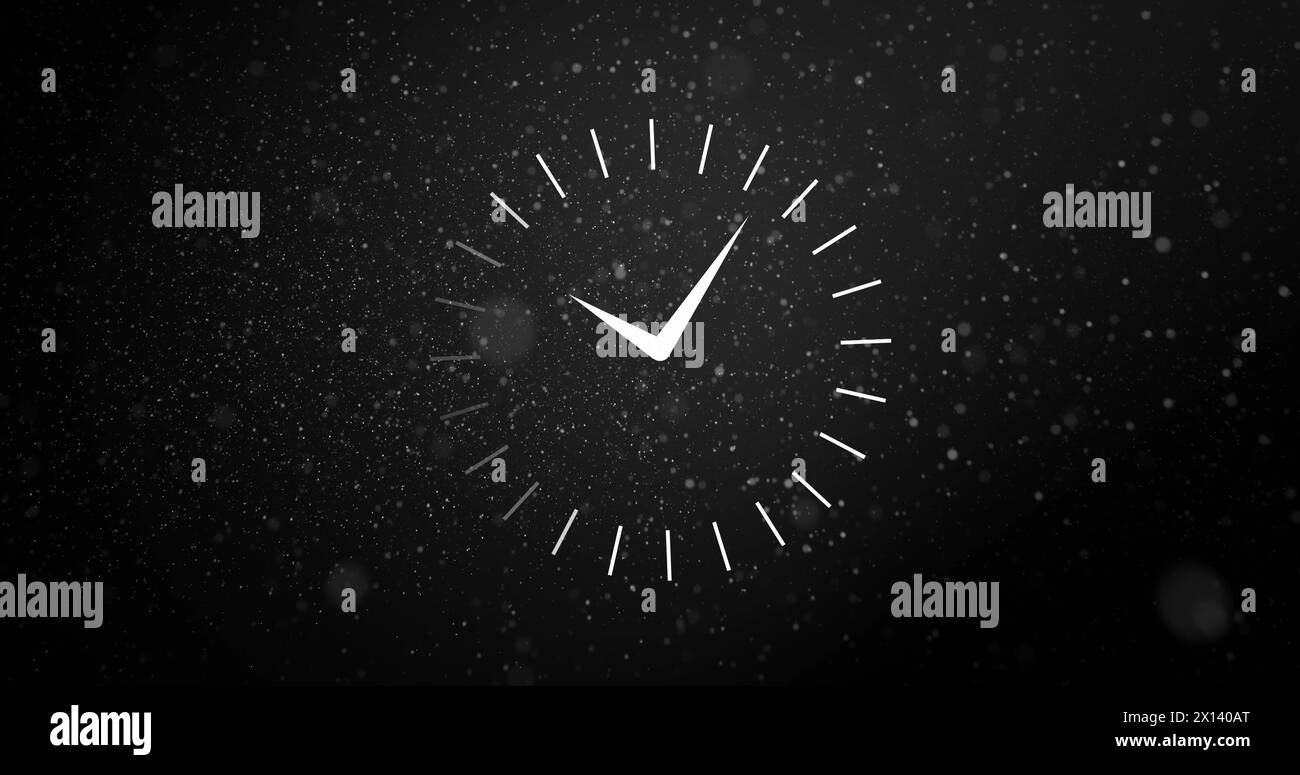 Image of clock moving over dust on black background Stock Photo - Alamy