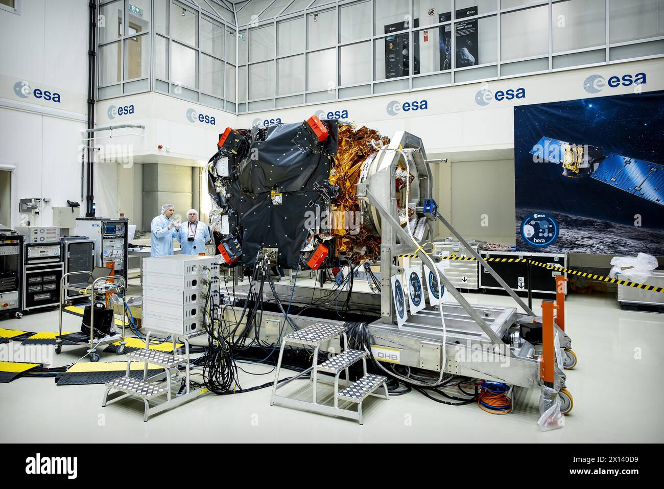 Noordwijk, Netherlands. 15th Apr, 2024. NOORDWIJK - The Hera spacecraft ...