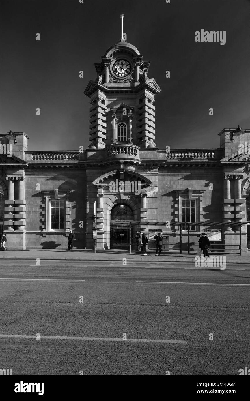 The Nottingham railway station building; Nottingham city centre ...