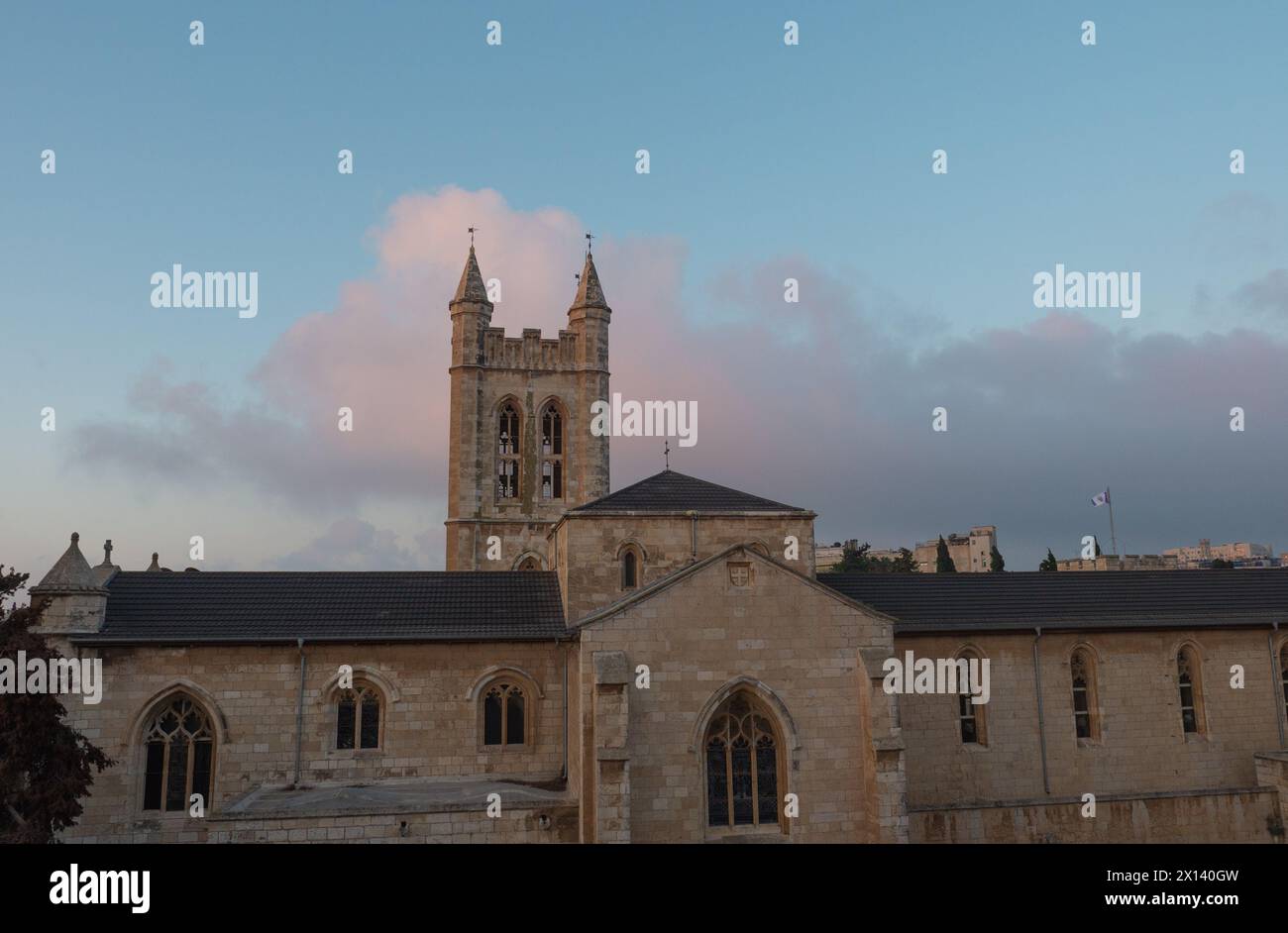 Jerusalem, St. George's Anglican Cathedral in the early morning Stock ...