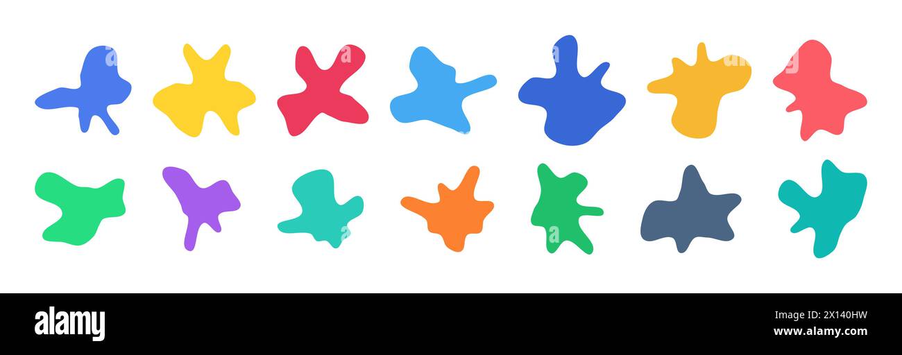 Organic blob shapes. Abstract colored irregular forms. Blots of paint ...