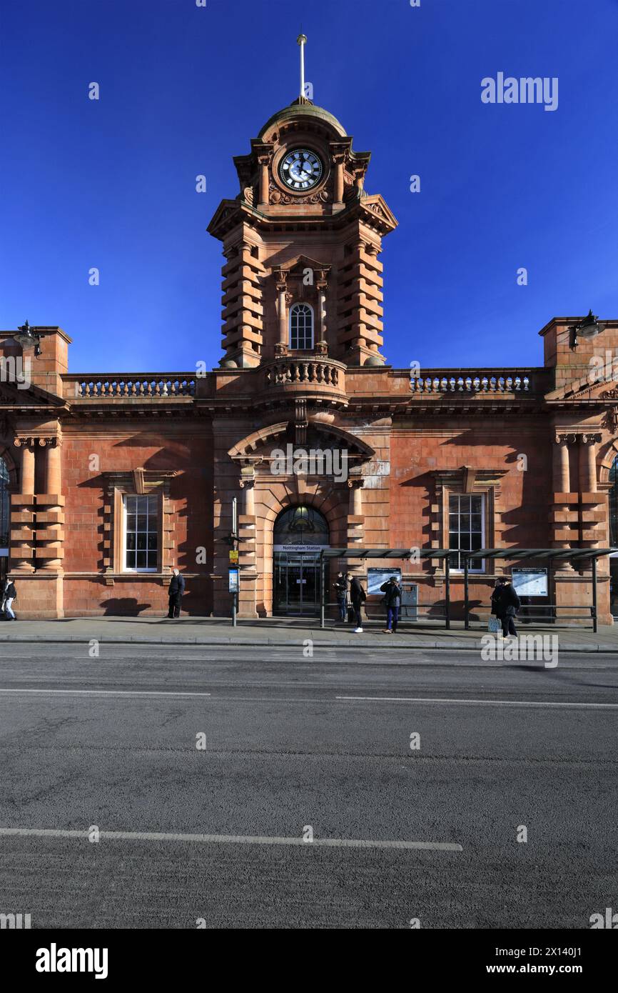 The Nottingham railway station building; Nottingham city centre ...