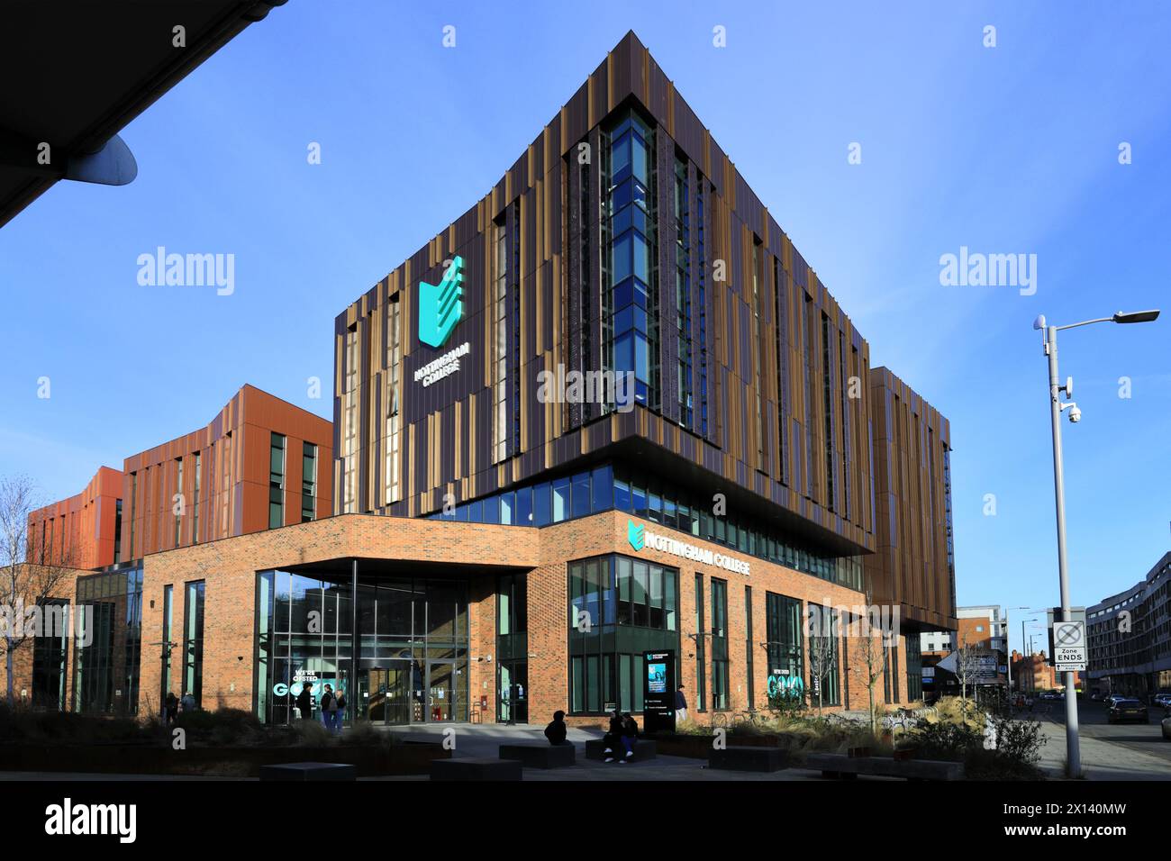 View of Nottingham college, Nottingham city centre; Nottinghamshire ...