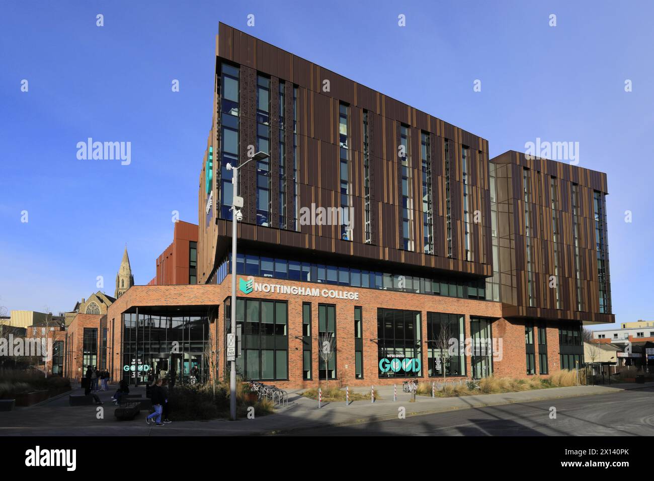 View of Nottingham college, Nottingham city centre; Nottinghamshire ...