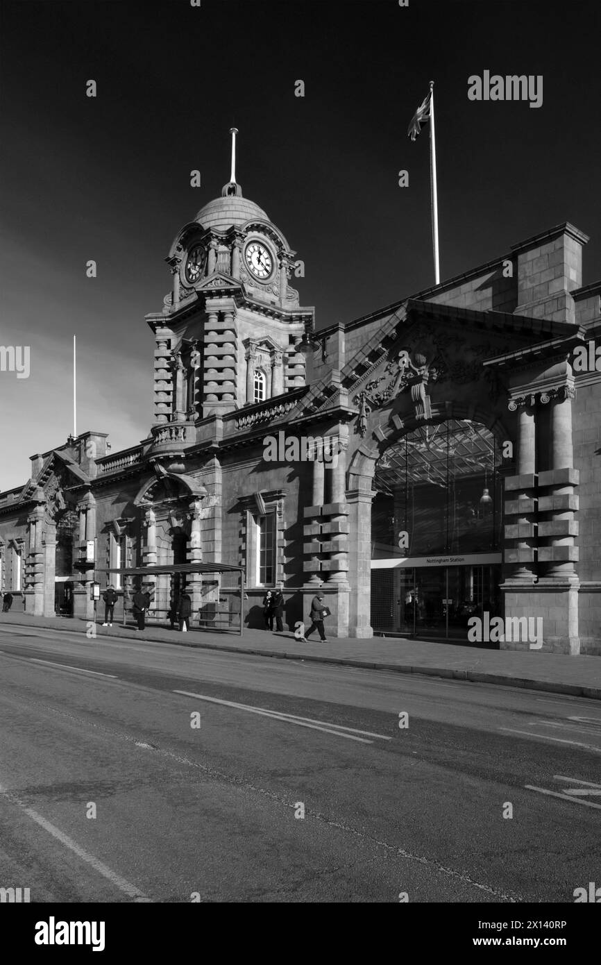 The Nottingham railway station building; Nottingham city centre ...