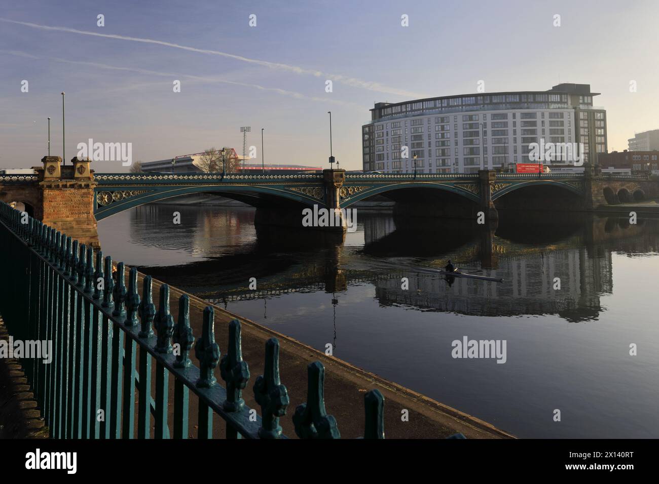 The river Trent and Trent Bridge, Nottingham city centre ...