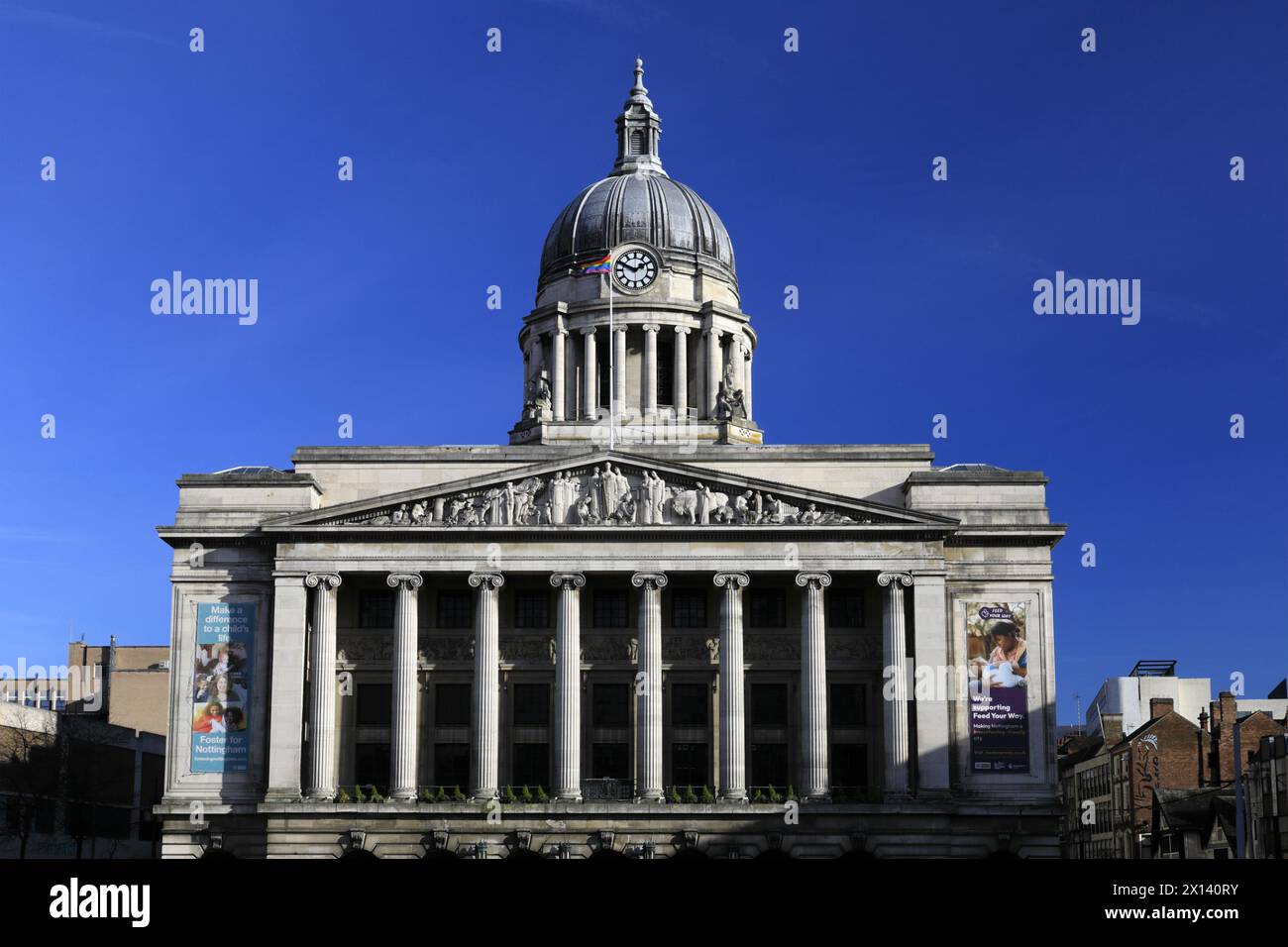The Council House building, Old Market Square, Nottingham city centre ...