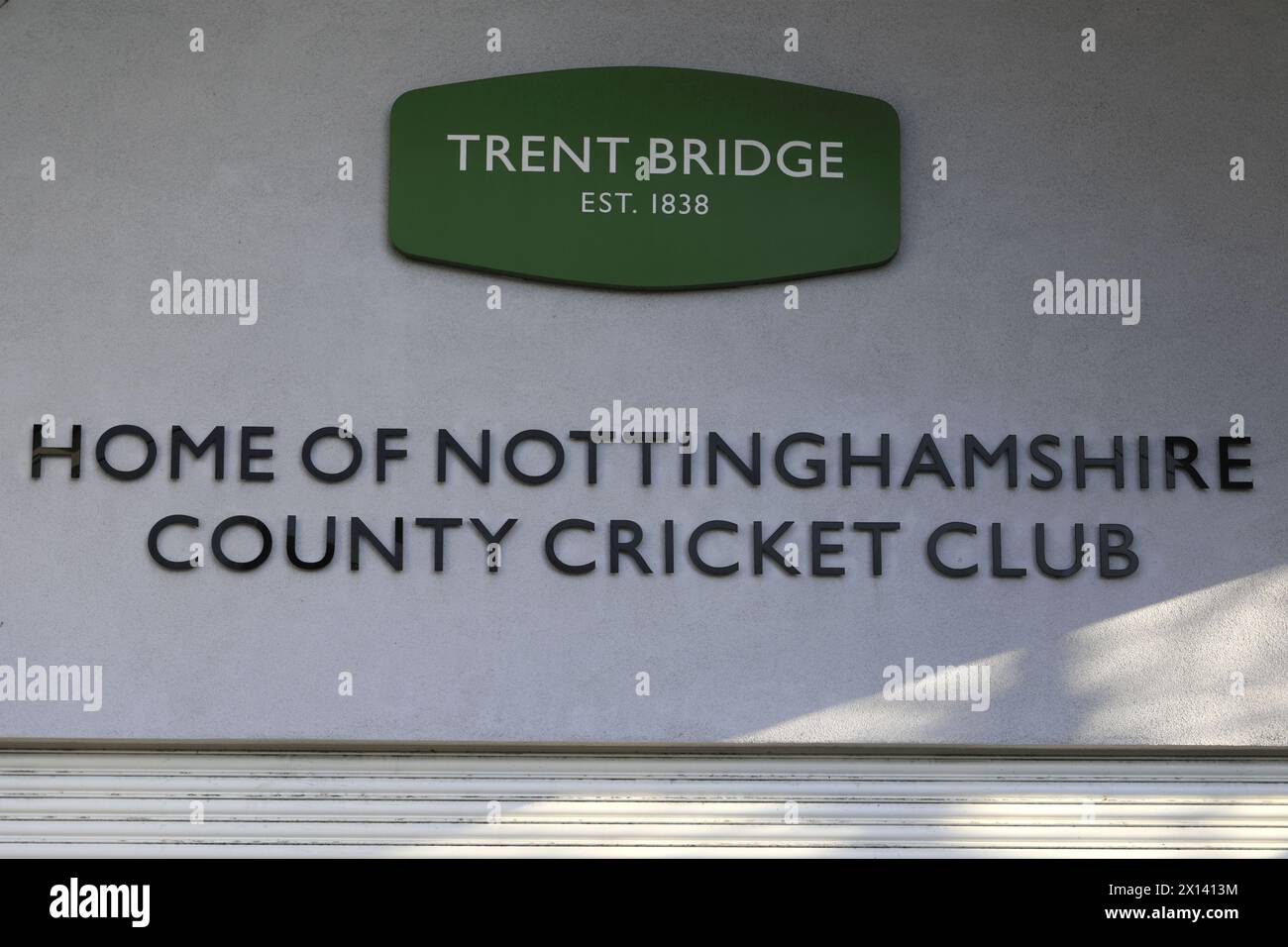 Nottinghamshire County Cricket sign, Trent Bridge, Nottingham city ...