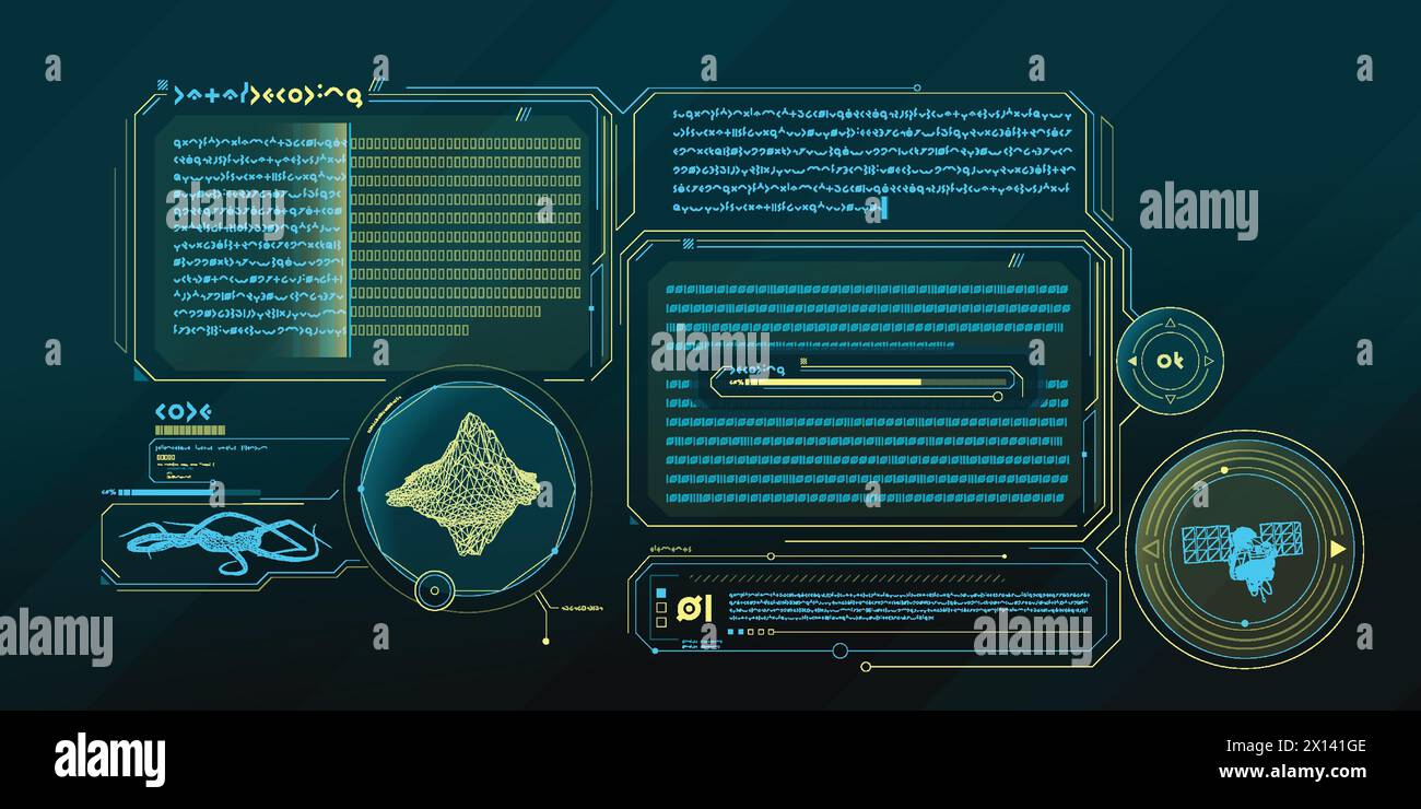Scientific research data processing interface Stock Vector Image & Art ...
