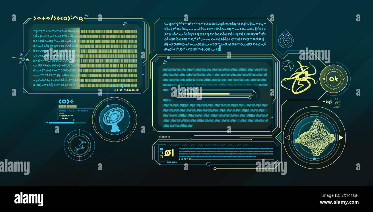 Sci Fi Interface Of Data Decoding Program Stock Vector Image And Art Alamy