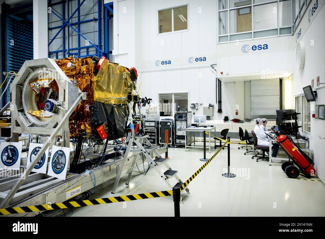 Noordwijk, Netherlands. 15th Apr, 2024. NOORDWIJK - The Hera spacecraft ...