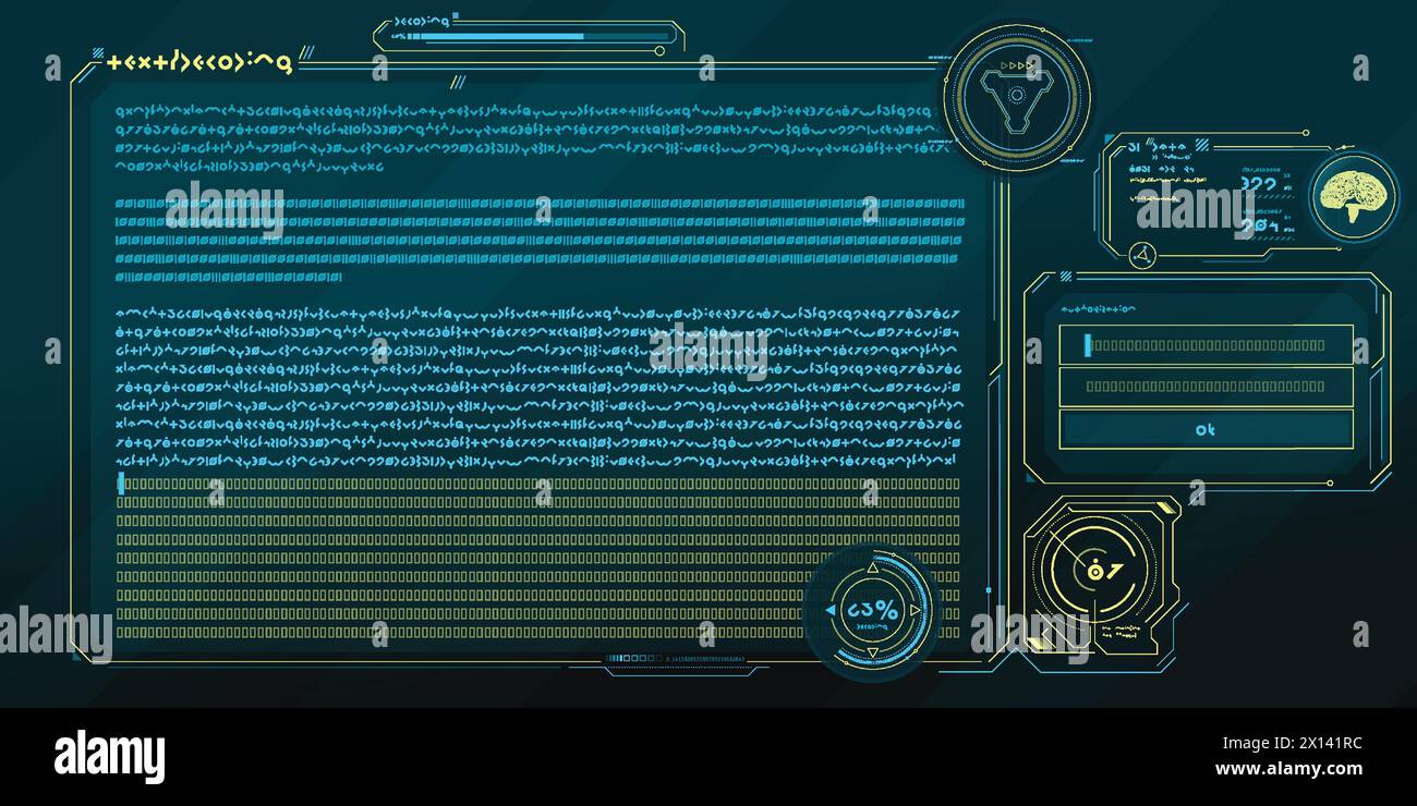 Futuristic HUD interface for processing server data Stock Vector Image & Art - Alamy