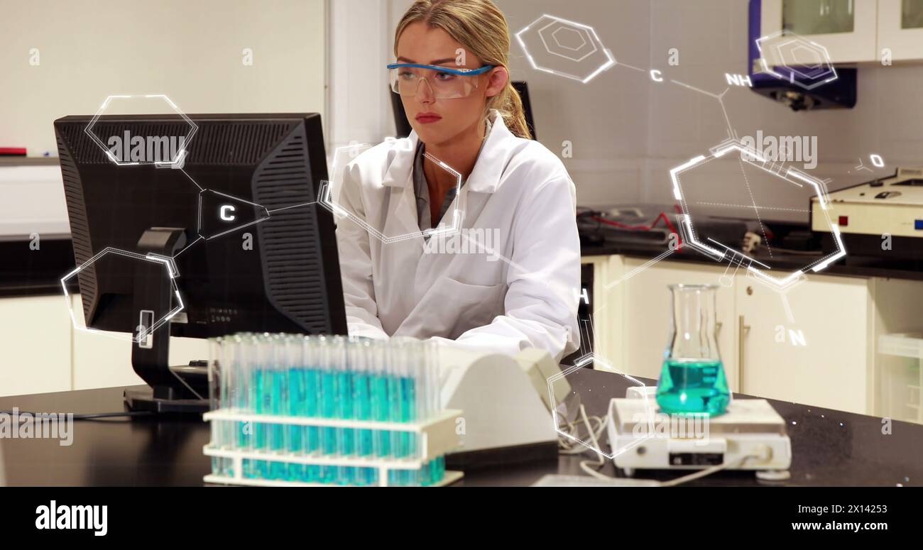 Animation chemical formula over dna hi-res stock photography and images ...