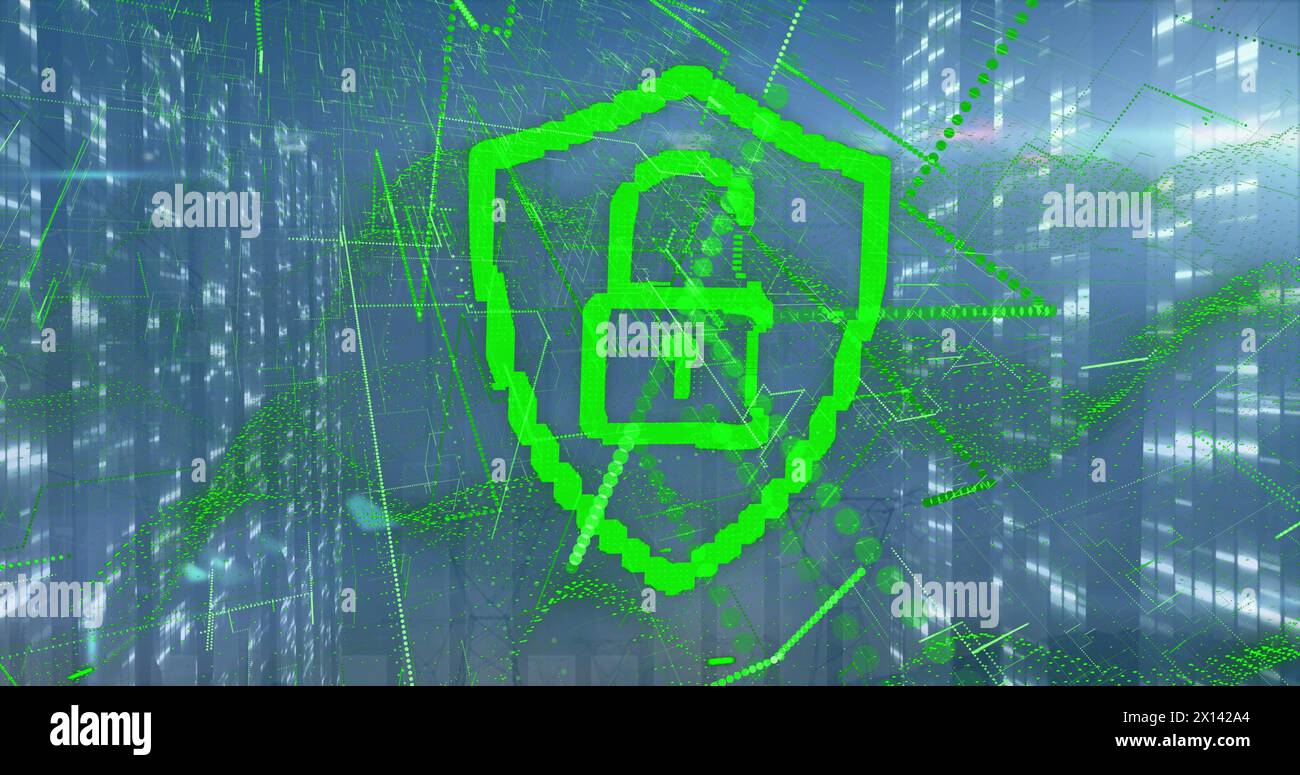 Animation padlock shield lines moving hi-res stock photography and ...