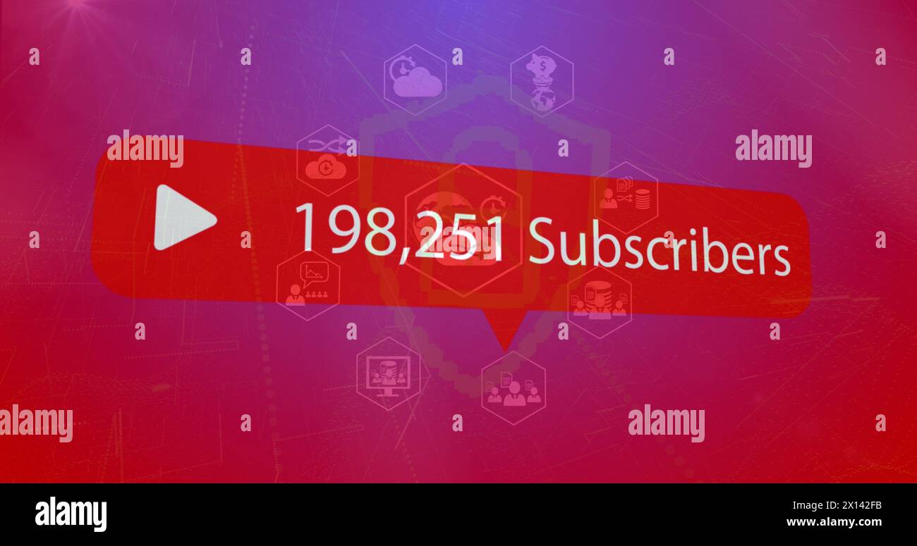 Animation red social media subscribers hi-res stock photography and ...