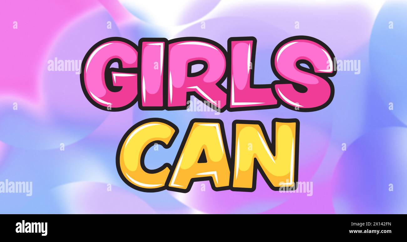 Image of girls can text over shapes Stock Photo - Alamy