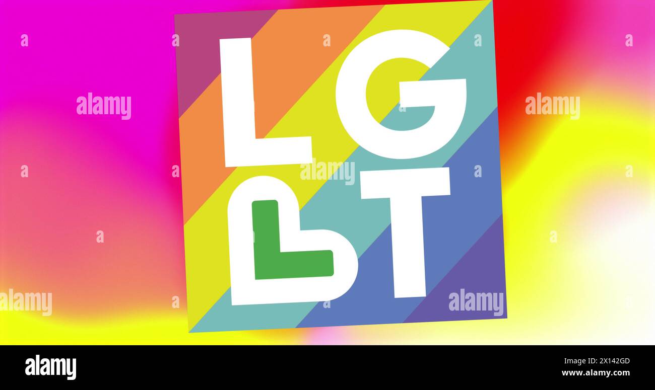 Image of lgbt text over shapes. Social media and abstract background ...