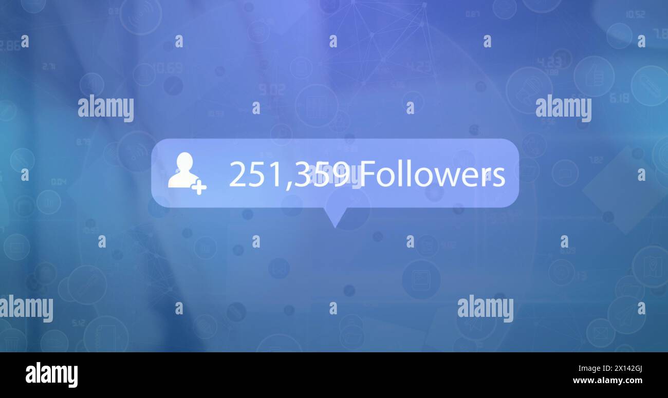 Image of number count on people over processing data on processing on ...