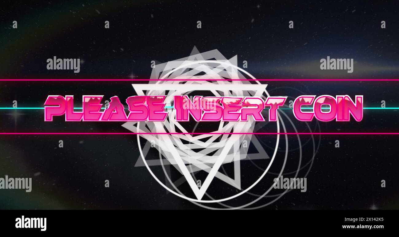 Image of please insert coin text over white shapes Stock Photo - Alamy