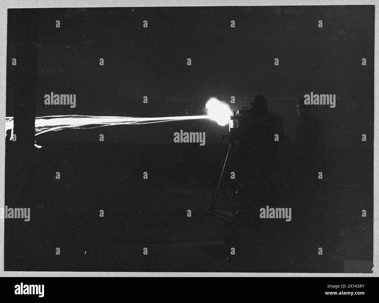 RAF trainee air gunners conduct night firing practice using tracer ...