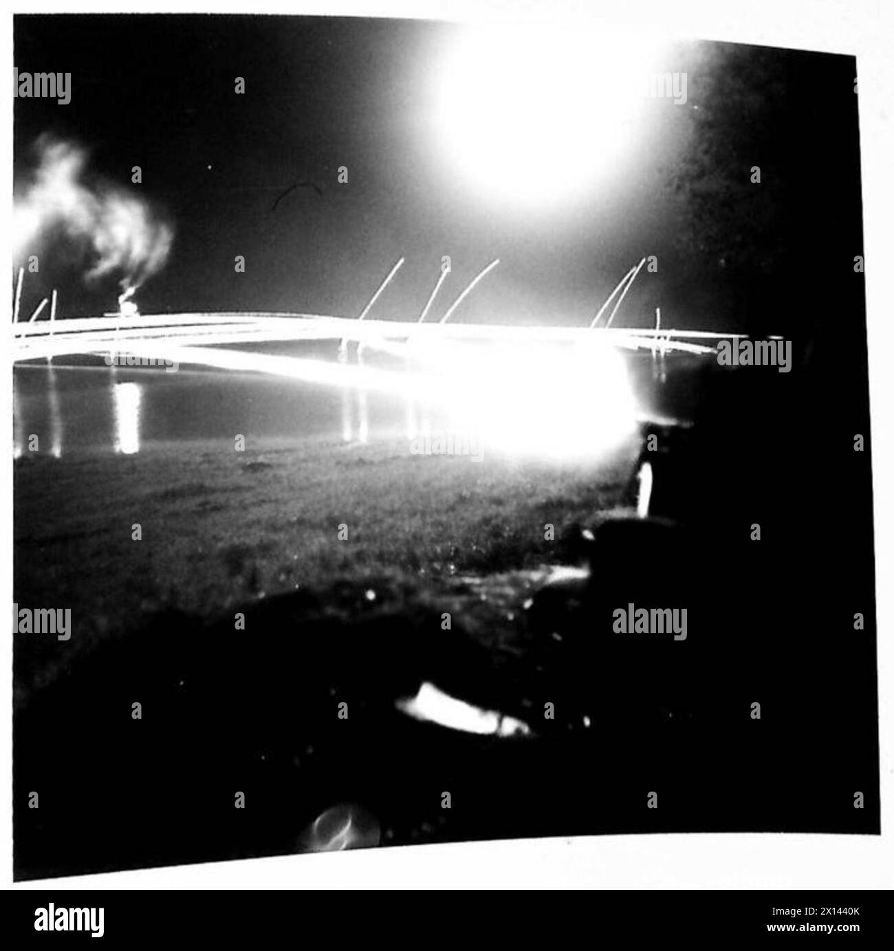 Flares at night Black and White Stock Photos & Images - Alamy