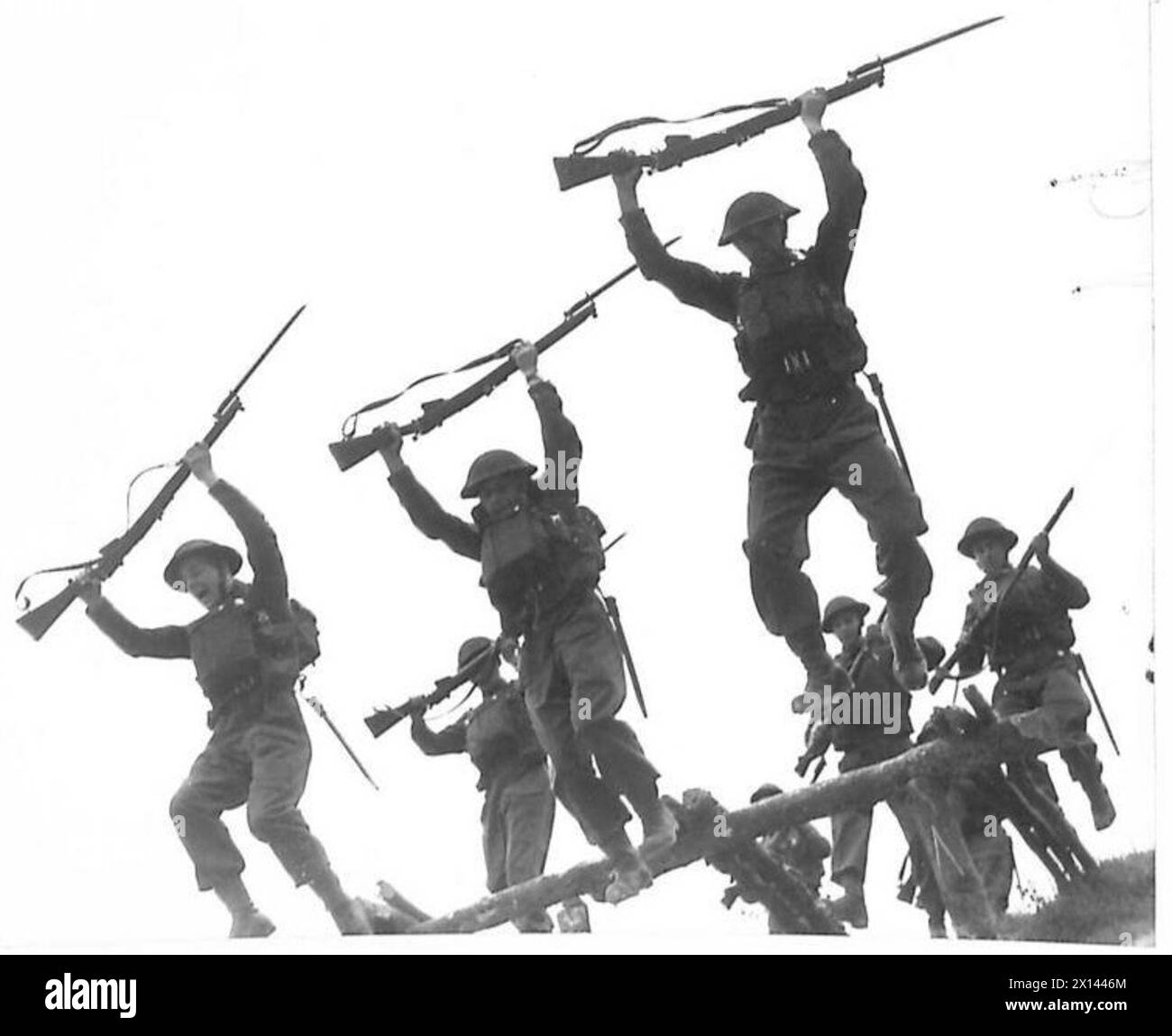 TOUGHENING UP OVER A STEEPLCHASE COURSE - Leaping over one of the ...