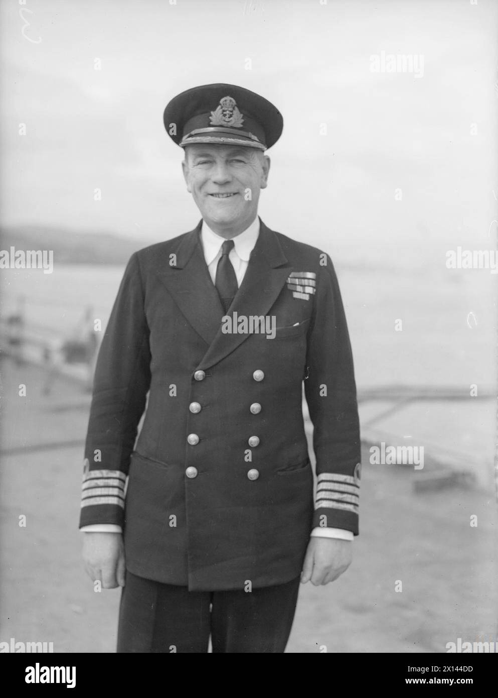 COMMANDING OFFICERS OF HMS INDEFATIGABLE. 12 MAY 1944, GREENOCK ...