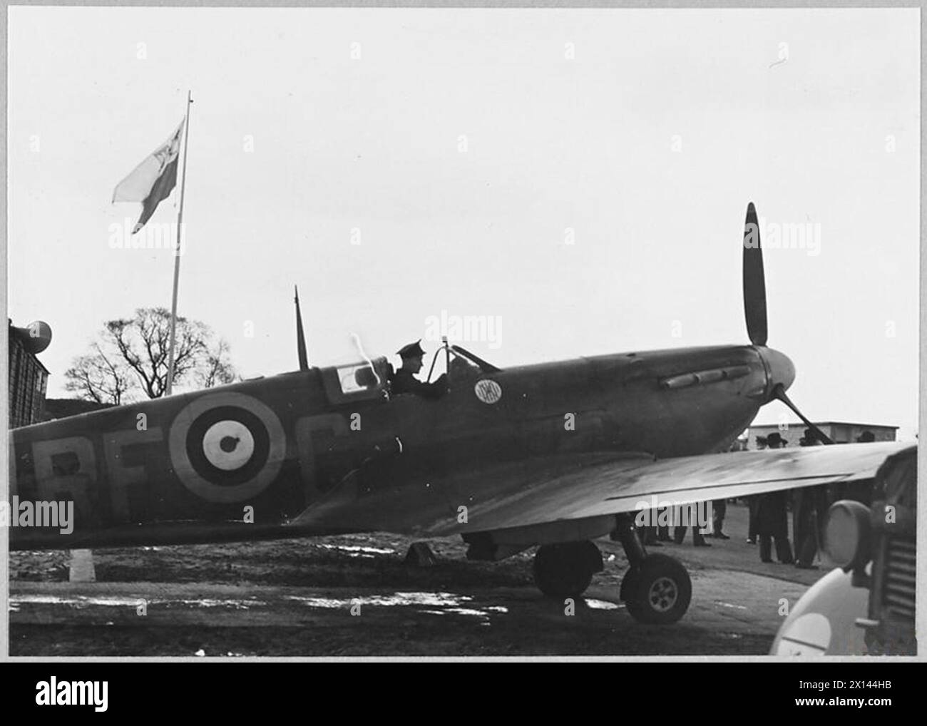 Supermarine Spitfire (RF-C) of No. 303 Polish Fighter Squadron is ...