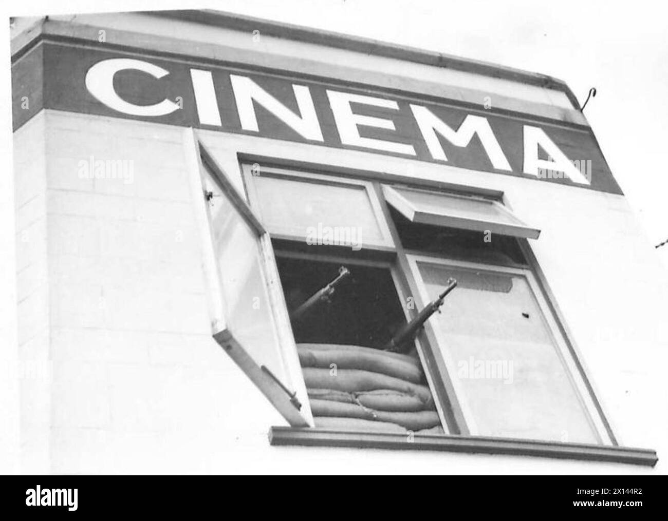 ROAD BARRIER BEING ERECTED - A defence post overlooking the barricade ...