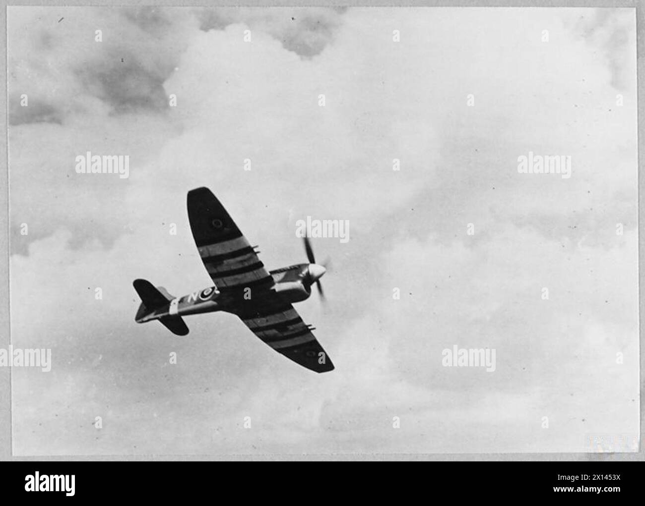 The RAF Tempest aircraft is shown in flight in 1944, highlighting its ...