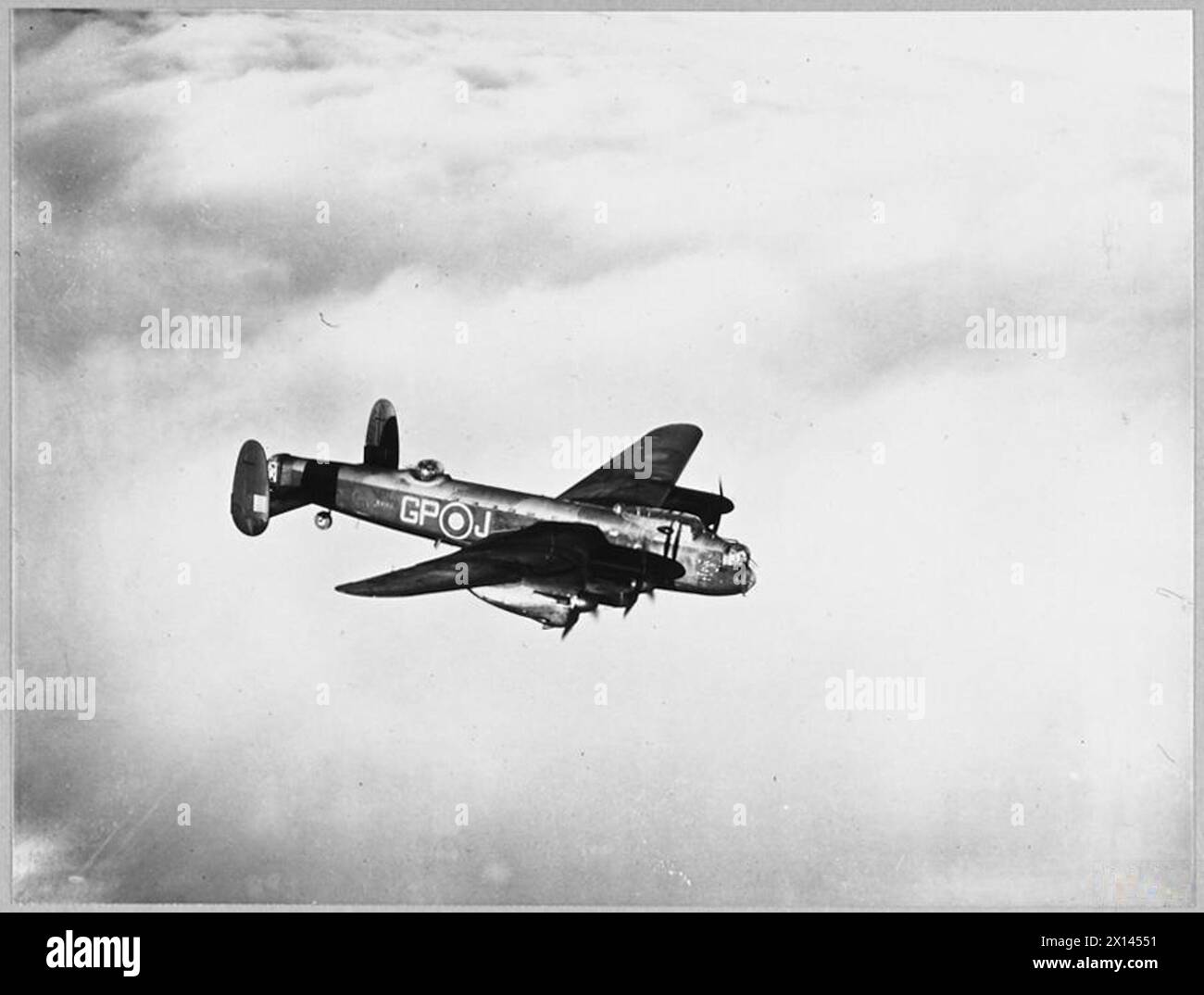 Avro Lancaster Mk I heavy bomber with four 1480 h.p. Rolls-Royce Merlin ...