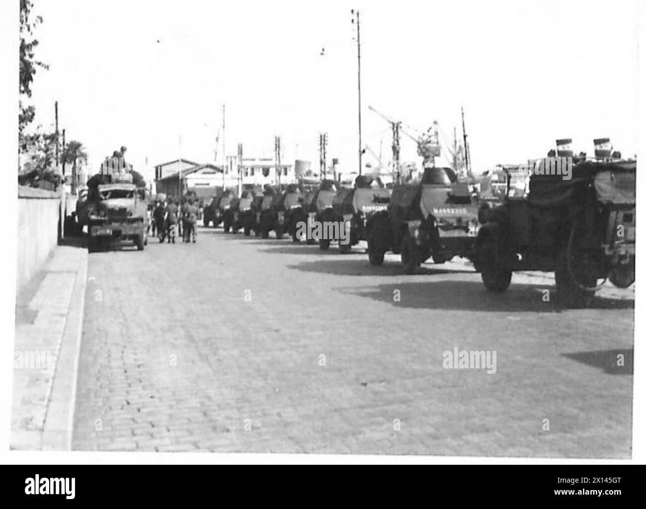 Humber armoured cars of the British 78th Infantry Division positioned ...