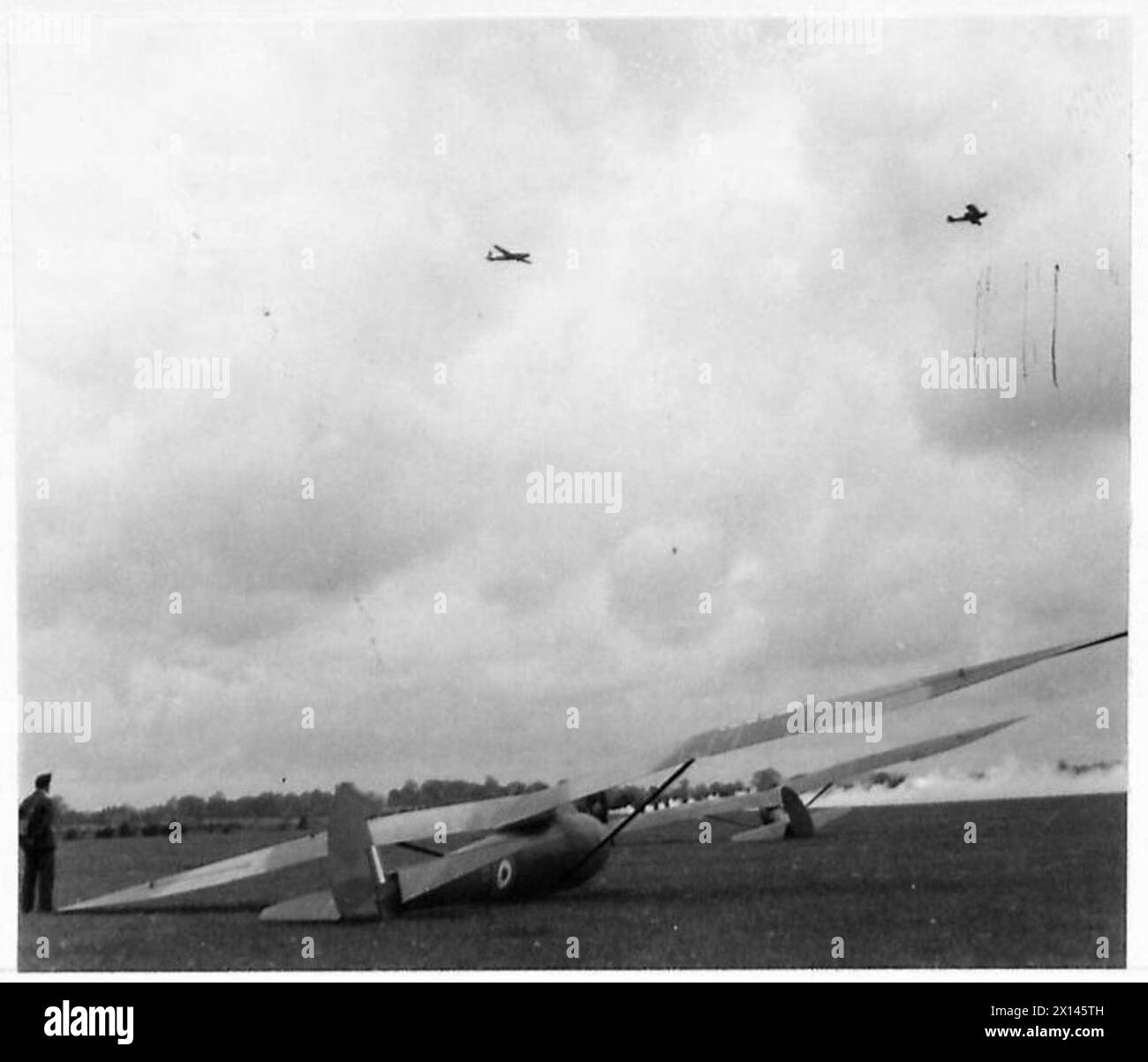 GLIDER DEMONSTRATION BEFORE THE KING - Gliders after landing with ...