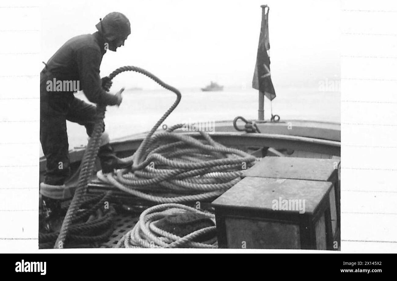 WATERBORNE TRAINING CENTRE [R.A.S.C.] - Rope is coiled on deck by one ...