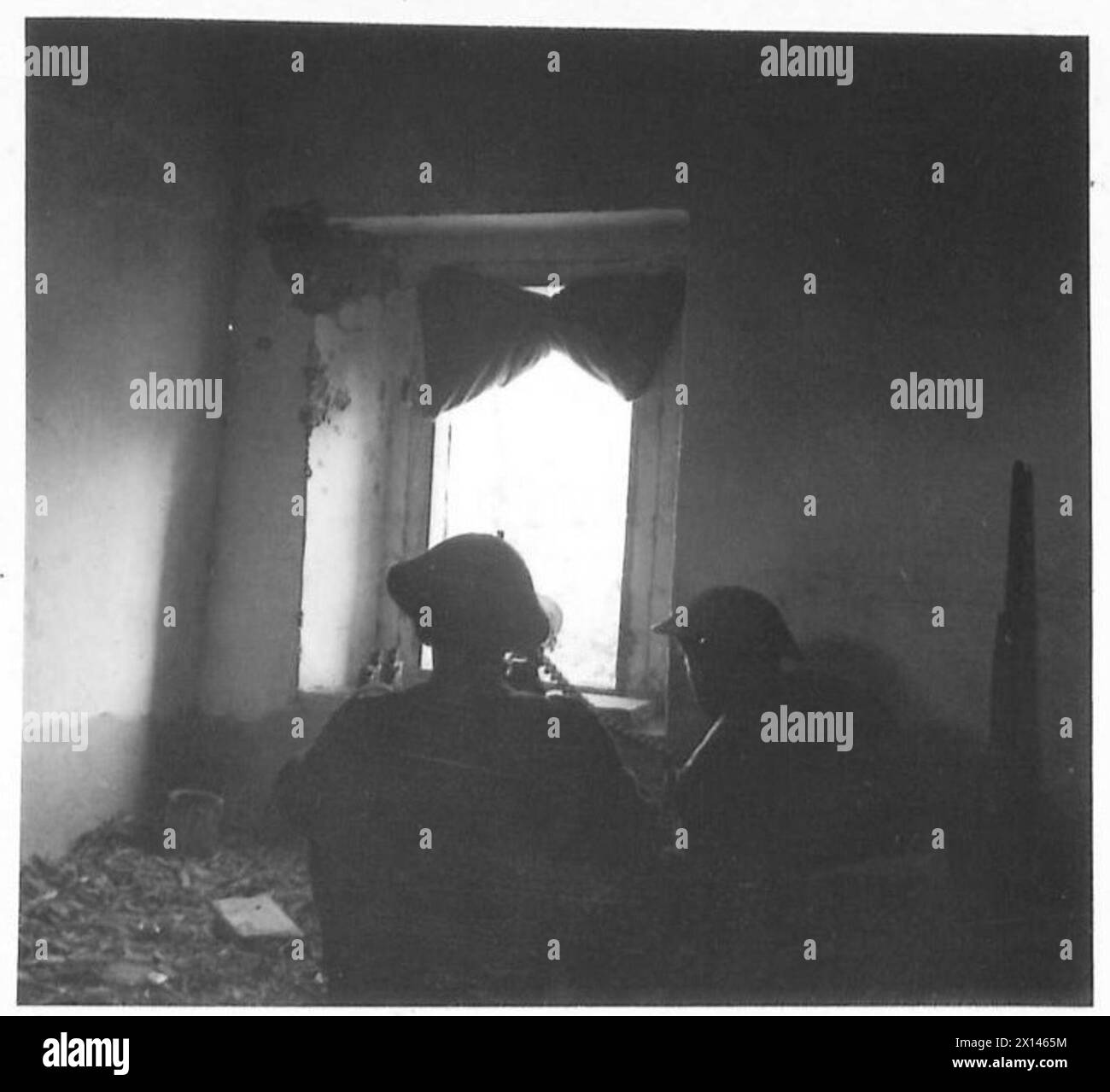 A machine gun (M.G.) position is established at Quino Aerodrome, Italy ...