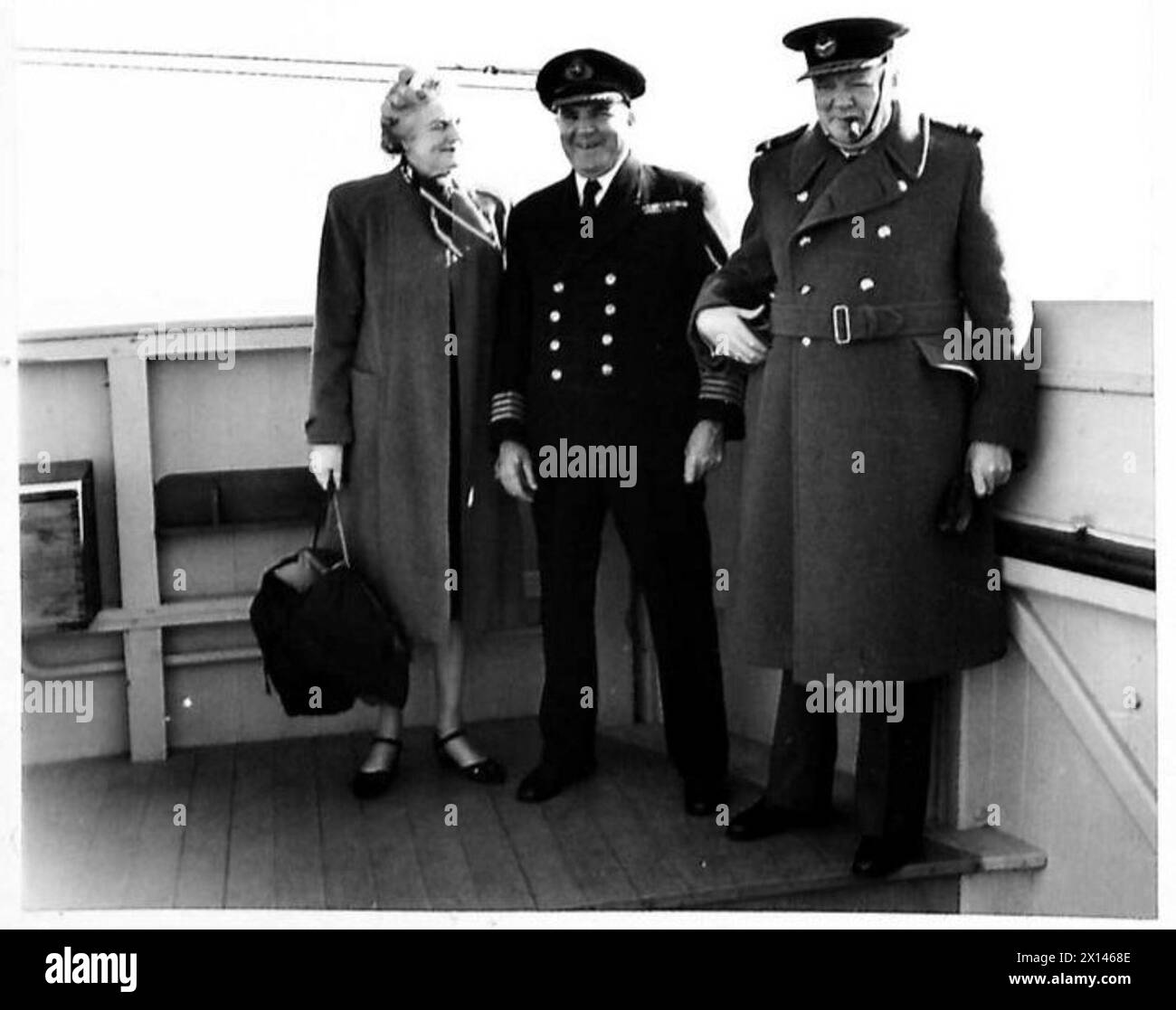 Prime Minister Winston Churchill and Mrs. Churchill are pictured on the ...