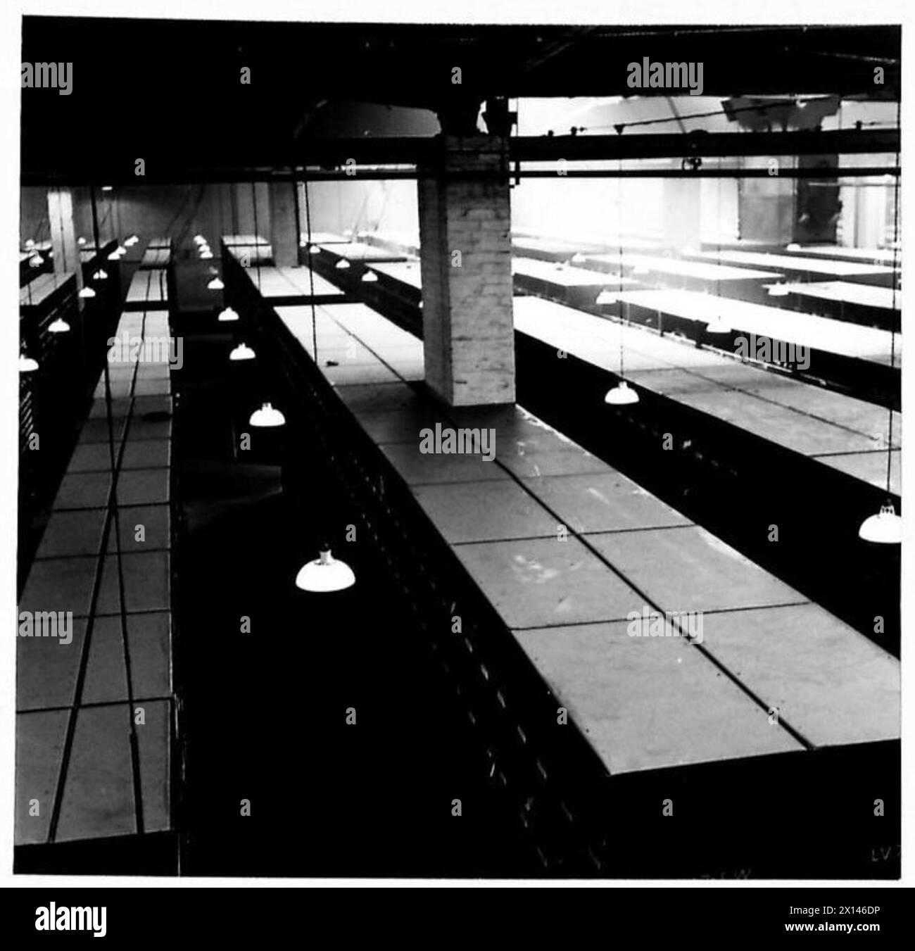 A general view inside K shed provides an overview of British Army ...