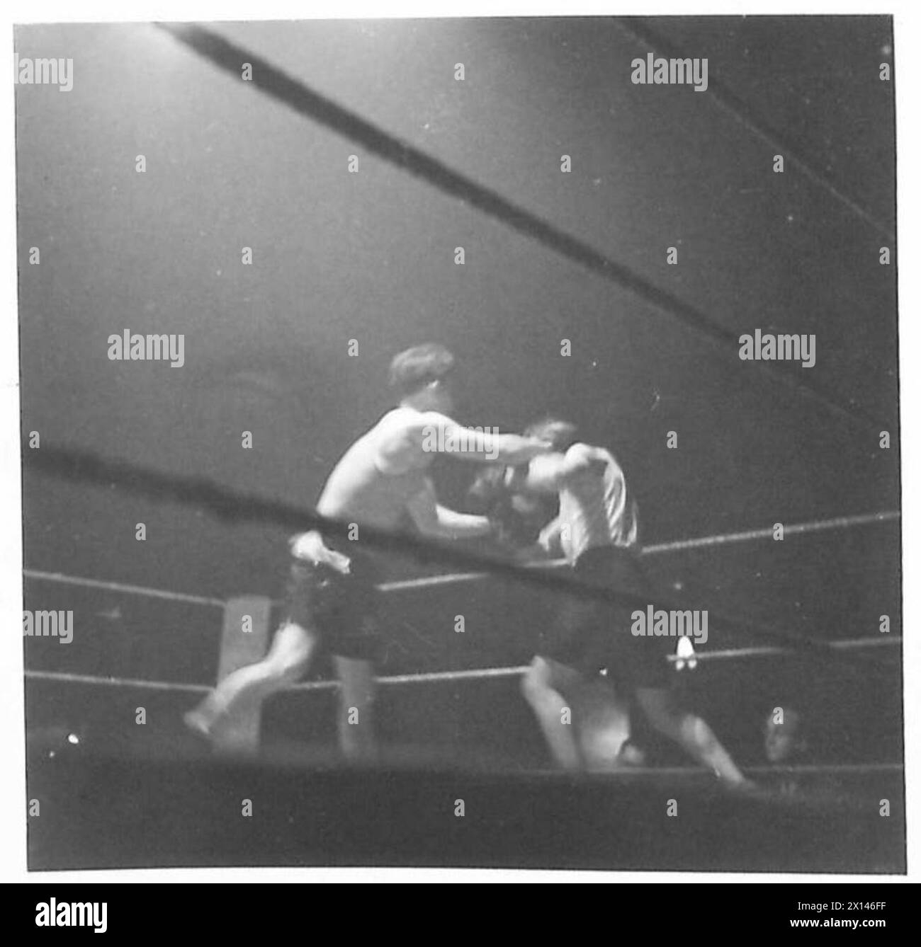 MILITARY BOXING TOURNAMENT - P.F.C. Dulak (American Air Force) lands a ...