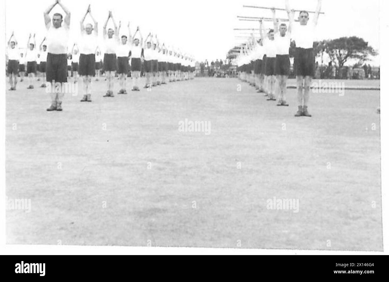 Royal Artillery personnel demonstrate physical training routines ...