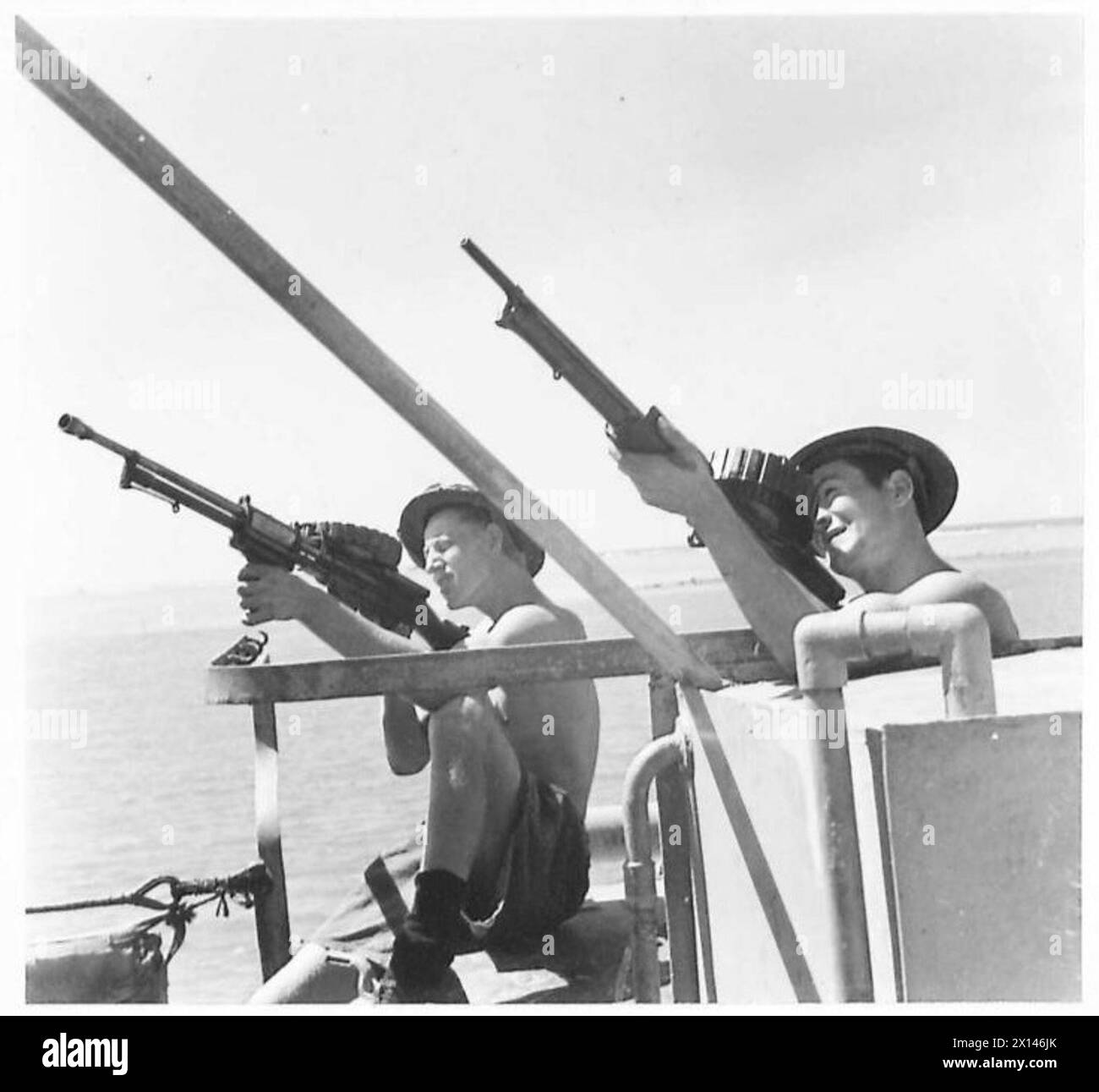 THE MEN WHO CARRY SUPPLIES TO TOBRUK - Lewis gunners in action on one ...