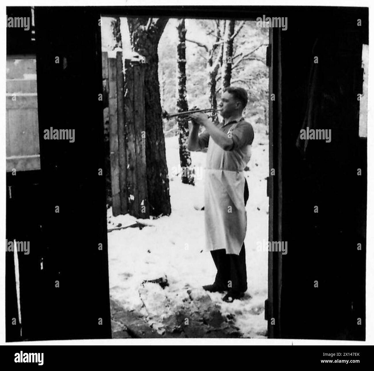 CANADIAN LOGGERS CAMP IN SCOTLAND - The cook calls in the men from the ...